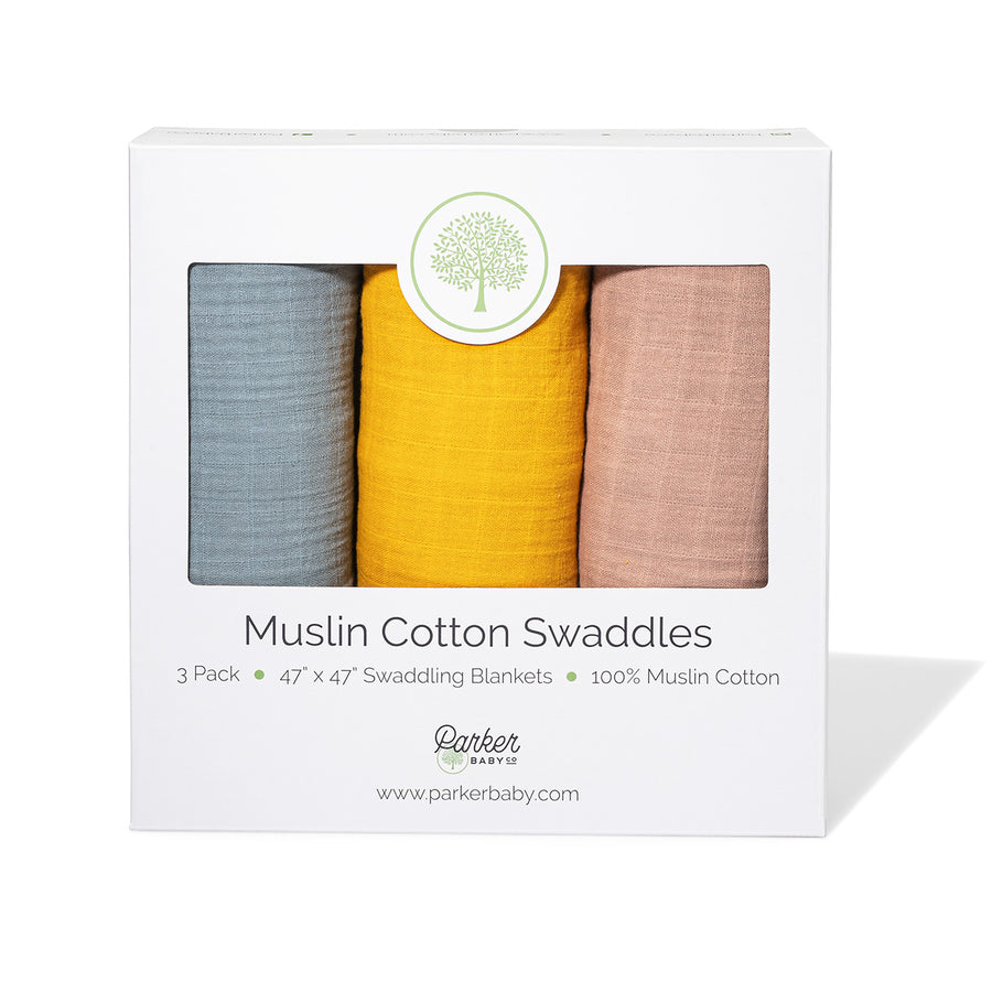 Muslin Baby Swaddles | Classics Set - 3 Pack | Parker Baby Co.