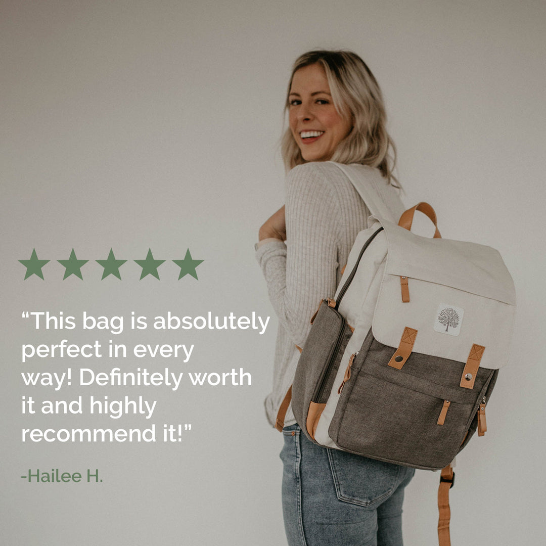 Diaper Backpack | Birch Bag - Cream | Parker Baby Co.